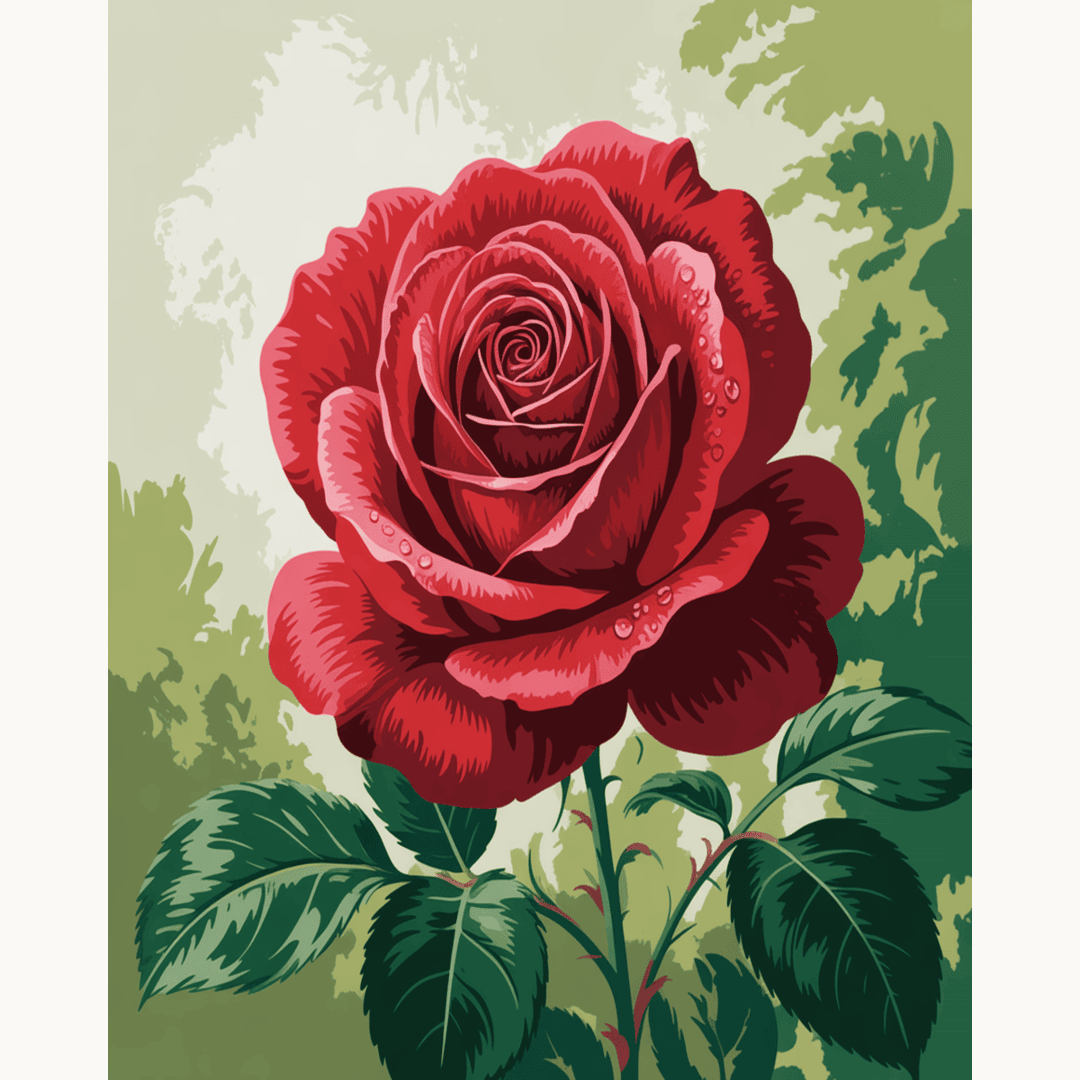 Garden Red Rose | Paint by Numbers Kit by Sereni Paint