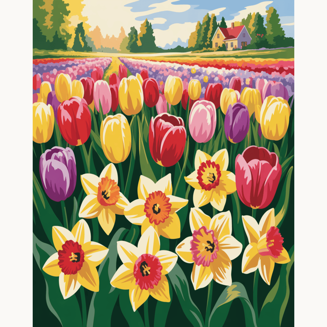 Tulip Field Delight | Paint by Numbers Kit by Sereni Paint
