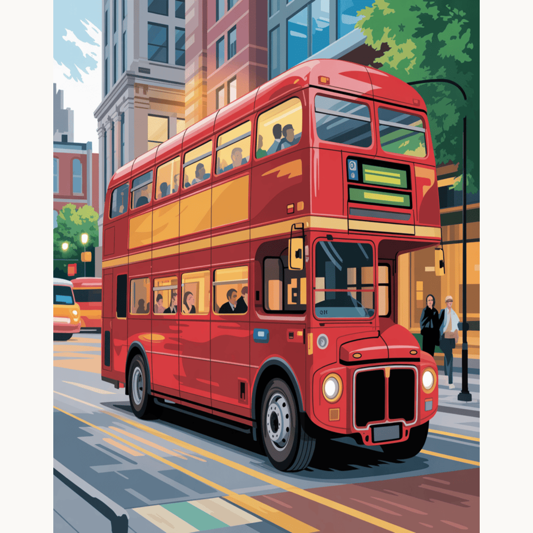 Urban Double Decker | Paint by Numbers Kit by Sereni Paint